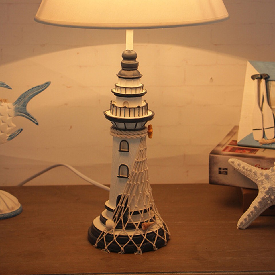 Modern Bedside Table Lamp Lighthouse LED Reading Light Nautical Style ...
