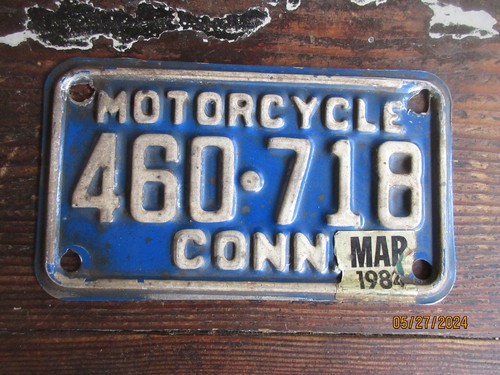 EXPIRED MOTORCYCLE LICENSE PLATE 1982 CONN 460-718 CONNECTICUT | eBay