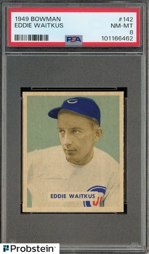 1949 Bowman #142 Eddie Waitkus Philadelphia Phillies PSA 8 " LOOKS MINT ...