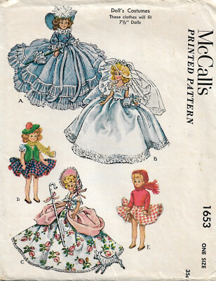 McCalls 1653 -Dolls Clothes Sewing Pattern - For 7 1/2 " Marcie Doll ...