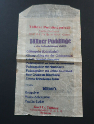Original Wehrmacht Verpachung Tüte Töllner Pudding WW2 Bremen | eBay