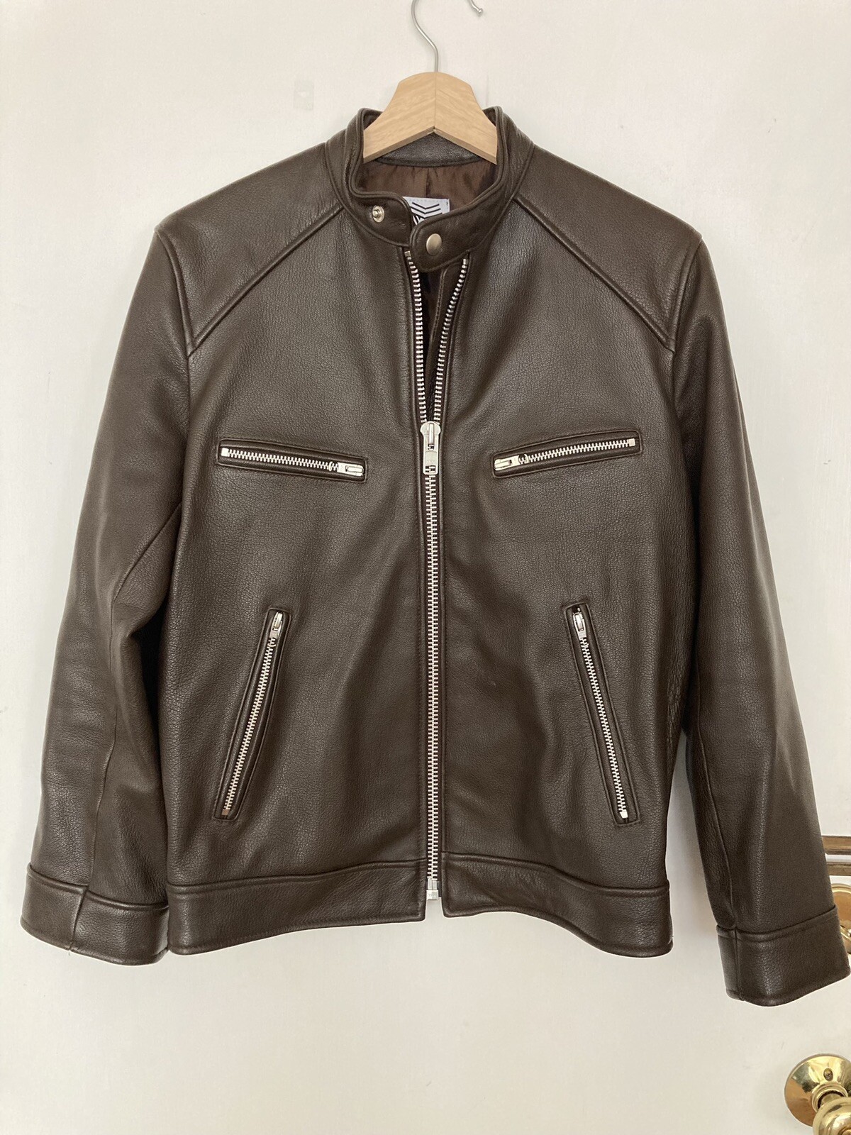 Falcon Garments M1 Goatskin sz XS Brown Moto Leather Jacket TOJ Temple ...
