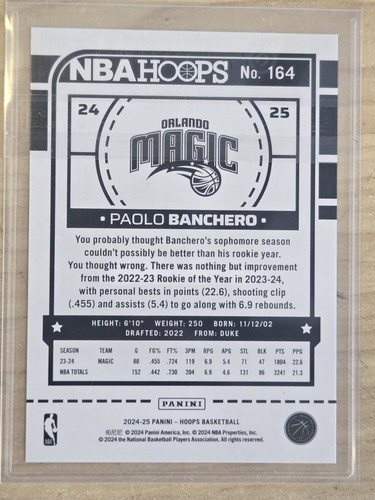 2024-25 Panini NBA Hoops /88 Paolo Banchero Blue Winter Holo COLOR ...