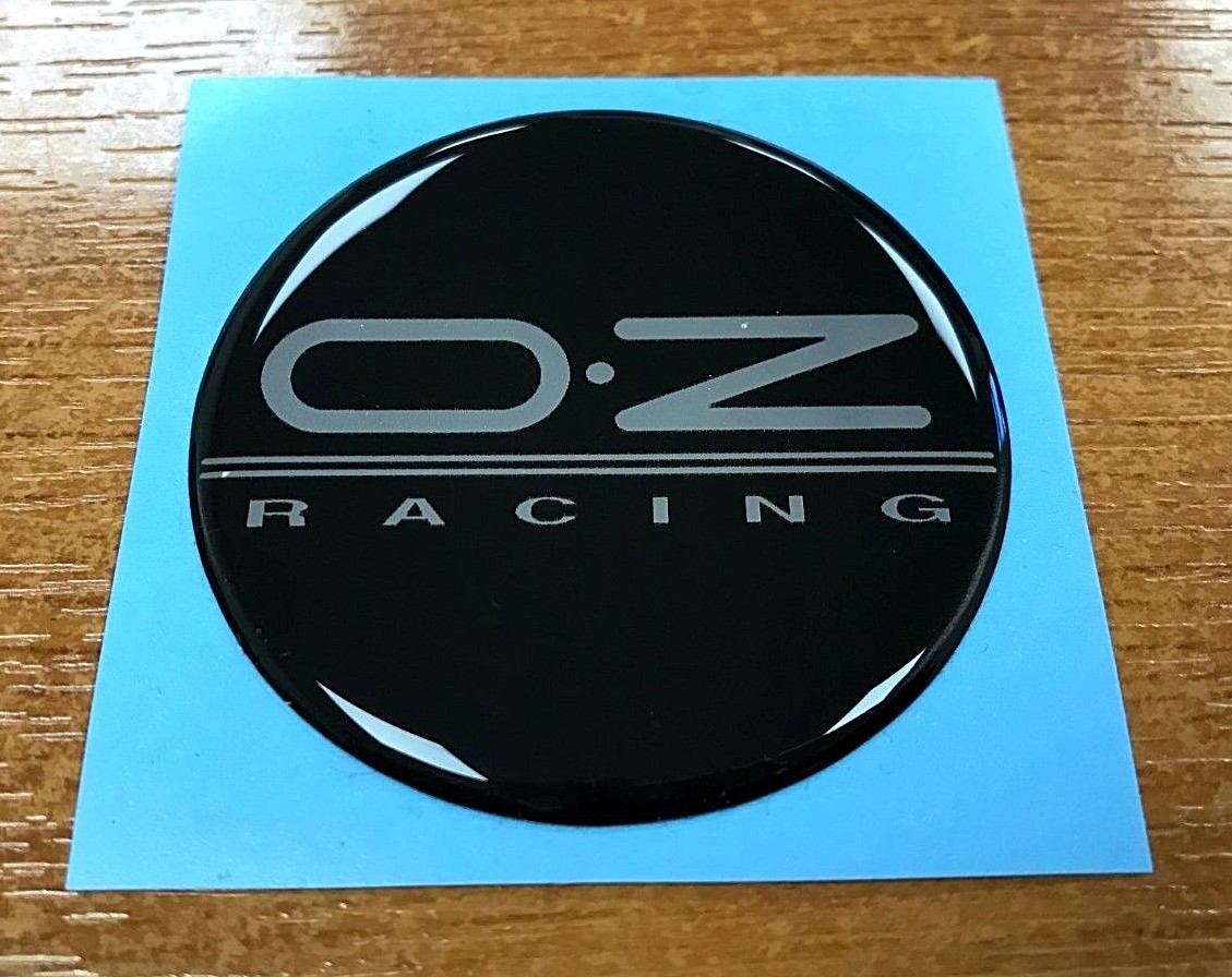 OZ Racing Sticker/Decal - 60mm Chrome & Black - HIGH GLOSS DOMED GEL ...
