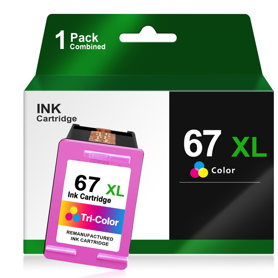 67XL Printer Ink for HP 67 Envy 6022e, 6030e, 6032e Pro 6452e, 6455e ...