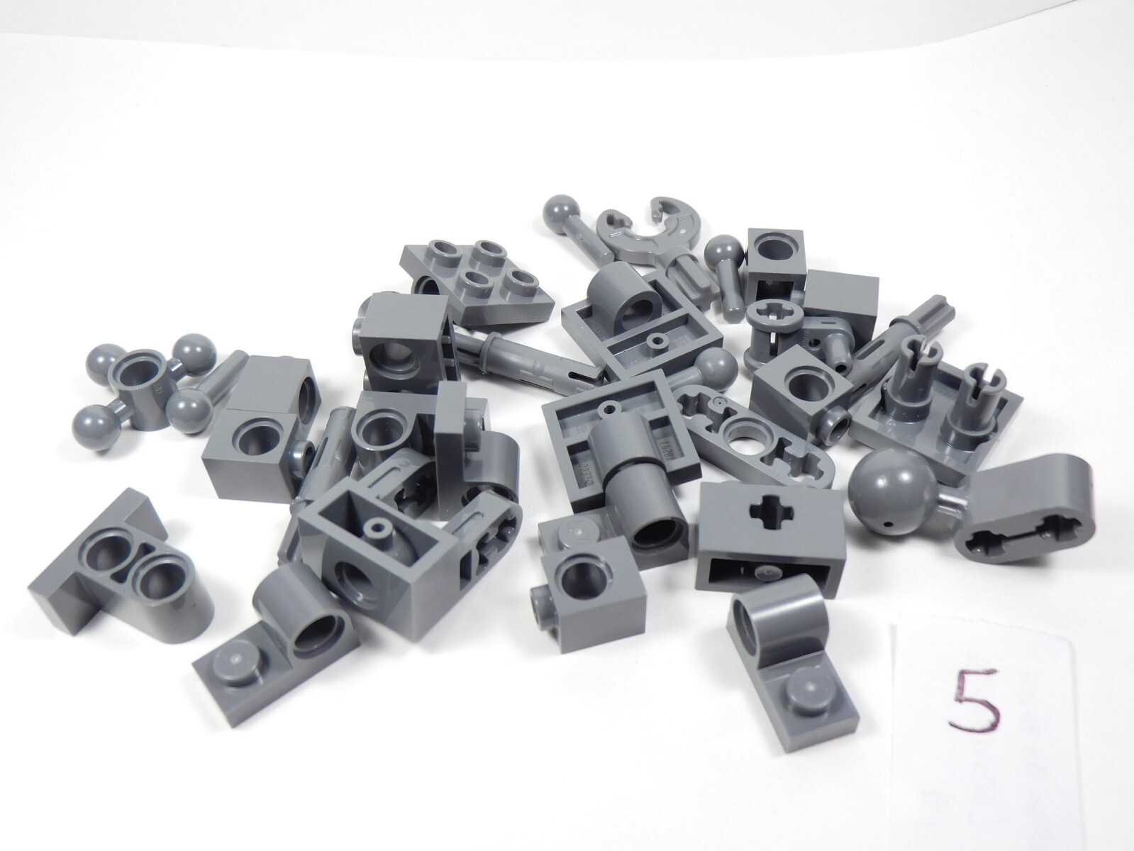 LEGO Lot of 32 Dark Bluish Gray Technic Bricks Plates Connectors Lot #5 ...