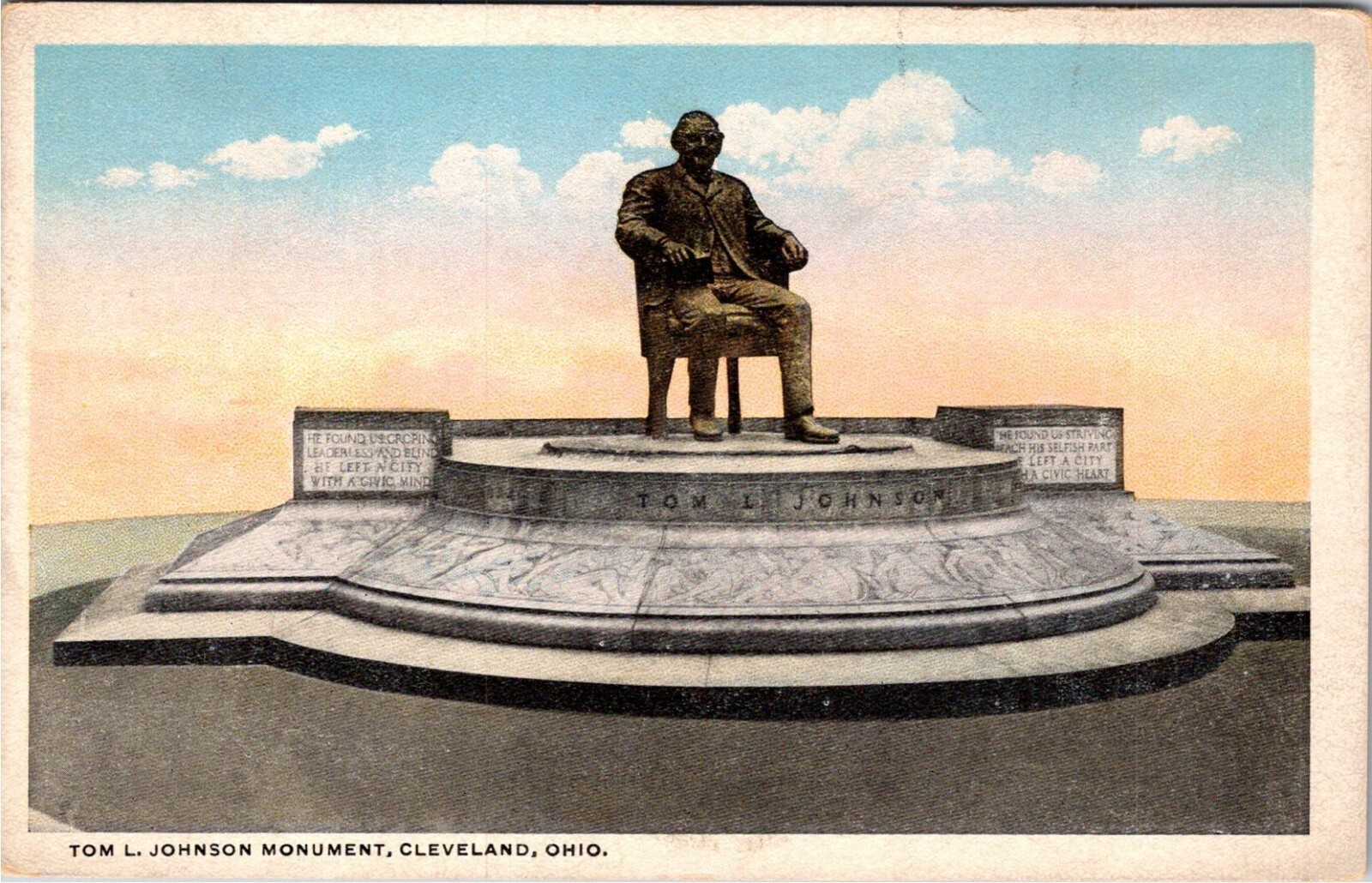 Cleveland OH Ohio, Tom L. Johnson Monument, Old Vintage Postcard | eBay