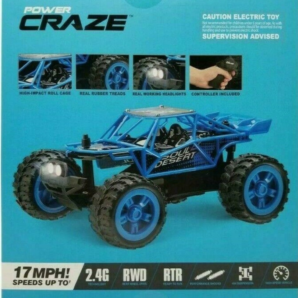 Power Craze High Speed Mini RC Car - Blue | eBay