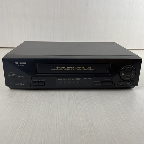 Sharp VHS 4 Head Video Cassette Recorder Player Model VC-A410U Tested ...