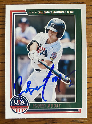 Robert Moore Signed 2022 USA Baseball Stars & Stripes Card (Arkansas ...