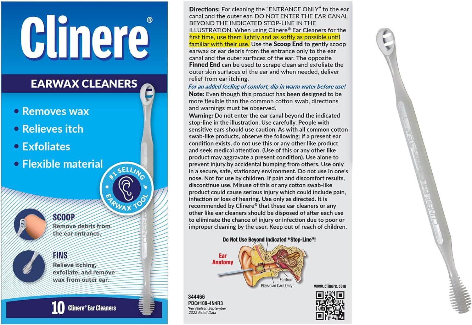 (4PK) Clinere Dual Sided Earwax Cleaners, 10 Ear Cleaners ...