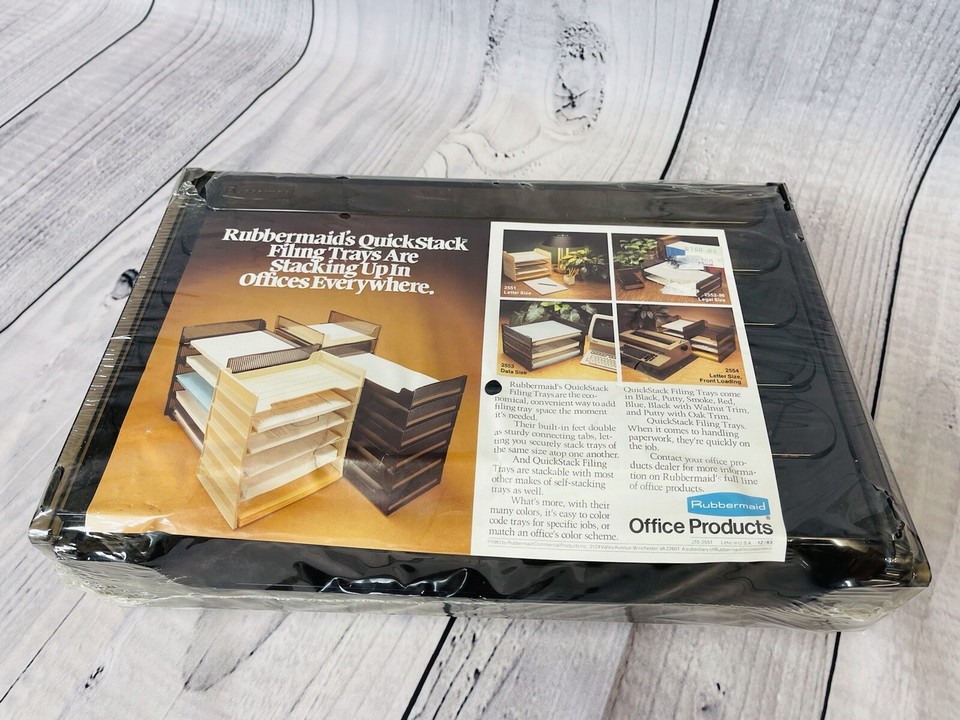 Vintage NEW Rubbermaid Office Quick stack FILING LETTER Tray Holder ...