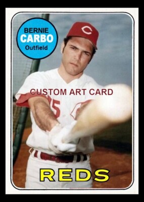 Bernie Carbo Cincinnati Reds 2024 / 1969 Custom Made Baseball Art Card ...