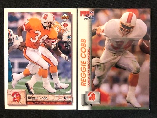 NFL - Reggie Cobb 1992 Upper Deck & 1992 Pro Set Football - Buccaneers ...