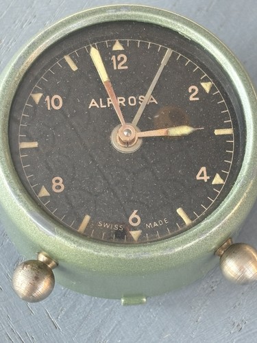Vintage Alprosa Swiss Made Miniature Windup Alarm Clock Green | eBay