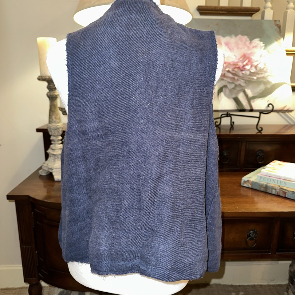 RARE Magnolia Pearl Lennon Vest w/ Embroidery Blue Color One Size NWOT ...