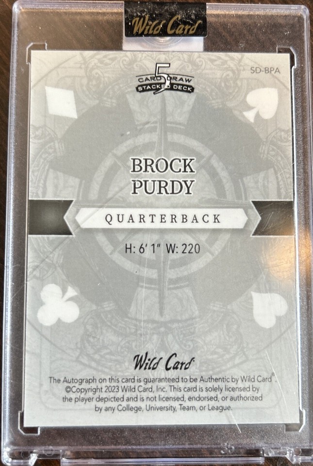 BROCK PURDY 2023 Wild Card 5 Card Draw Joker 1/1 | eBay