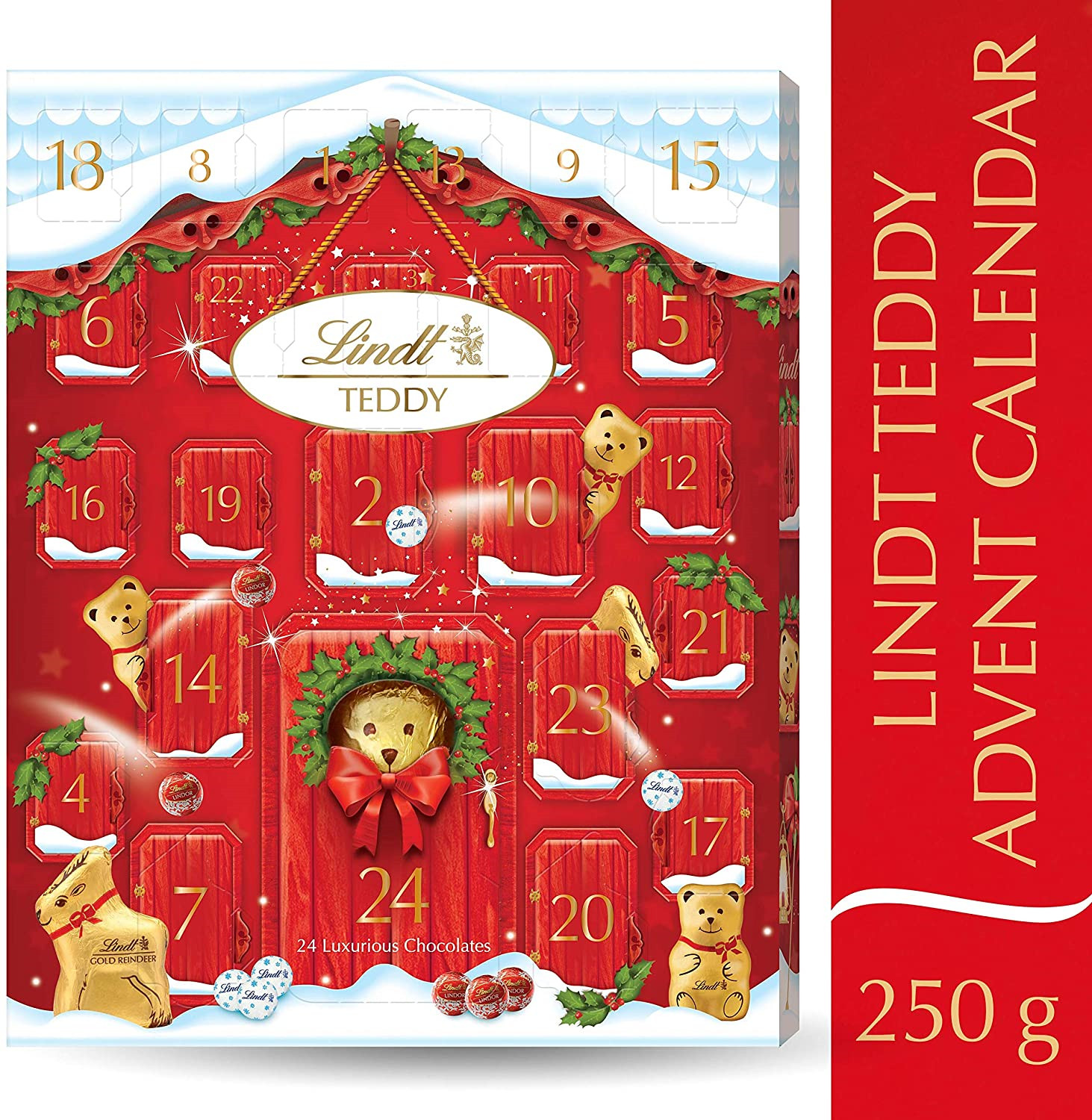 Lindt Bear & Friends Advent Calendar, 24 Fine Milk and White Chocolates ...