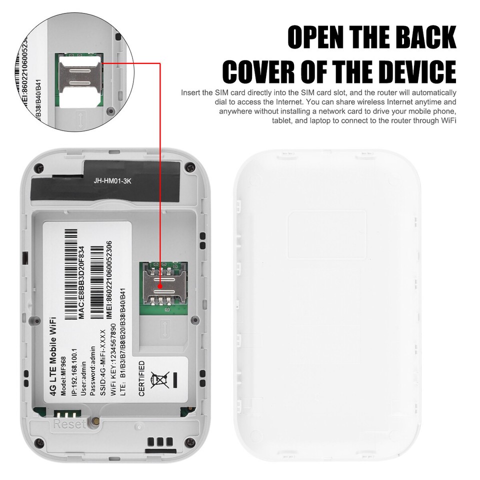 Unlocked 5G LTE Wireless WiFi Router Mobile Broadband Portable LED ...