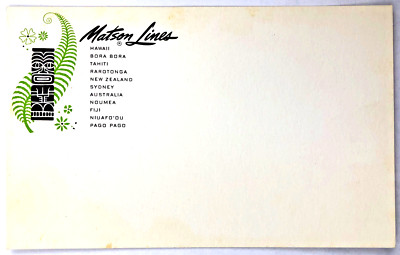 Vintage Matson Lines Blank Postcard with Tiki image and Destination ...
