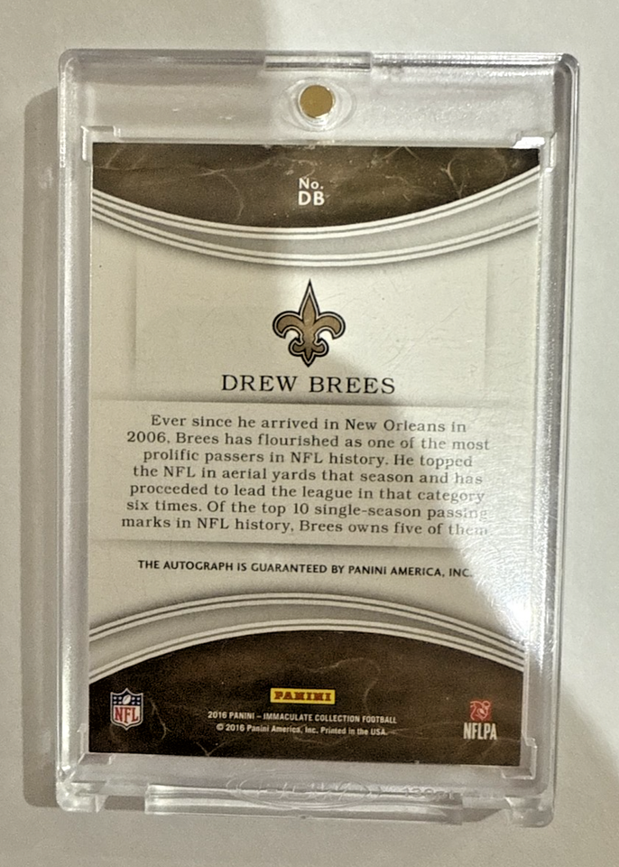 2016 Panini Immaculate Collection - Drew Brees #EB-24 Autographed #6/15 | eBay
