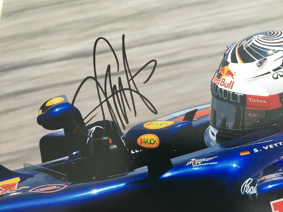 Sebastian Vettel signed Red Bull F1 A4 photo | eBay