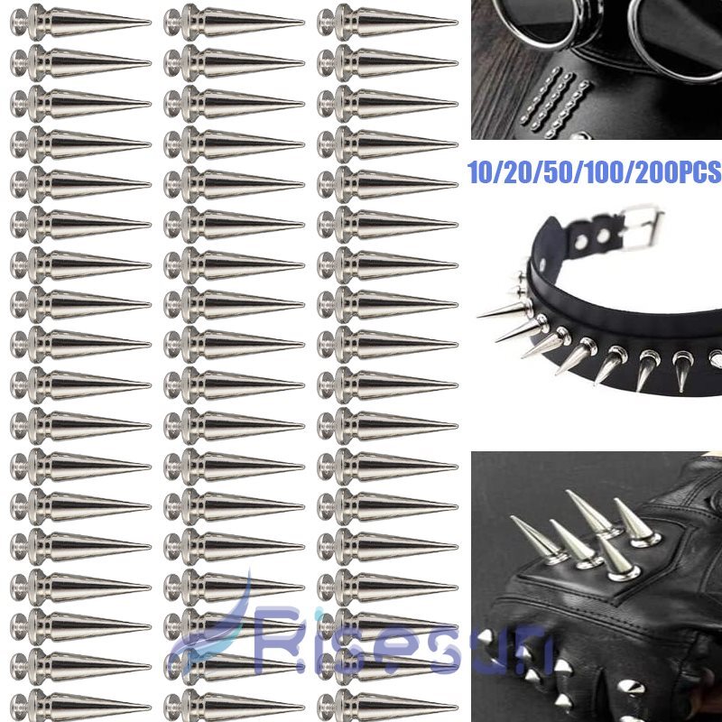 100-1000x Punk Cone Metal Spikes Rivets Studs Screw DIY Clothing Jacket ...