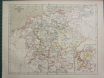 1875 ANTIQUE HISTORICAL MAP ~ GERMANY (1512) DIVISIONS TYROL | eBay ...