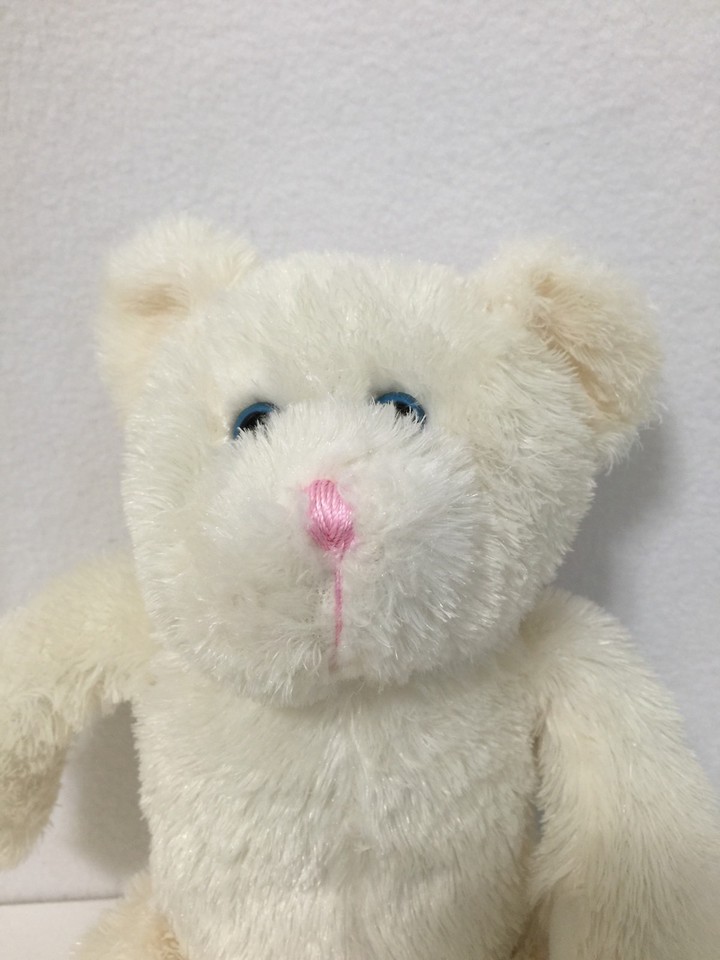 Teddy Bear Plush Toy 9" Bear Works 2013 White w/Pink Nose Ages 3+ Boys ...