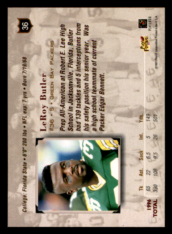 1997 Playoff Absolute #36 LeRoy Butler | eBay