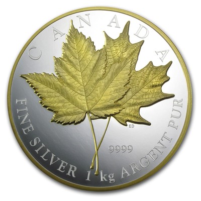 2013 Canada 1 kilo Silver $250 Maple Leaf Forever (Gilded) | eBay