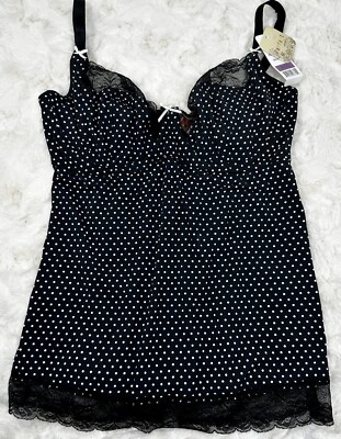 NWT Parfait Affinitas Camisole Underwired Celine Black Polka Dots ...