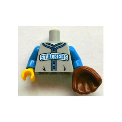LEGO - Minifig, Torso Baseball Jersey w/ 'STACKERS' Logo & Baseball ...
