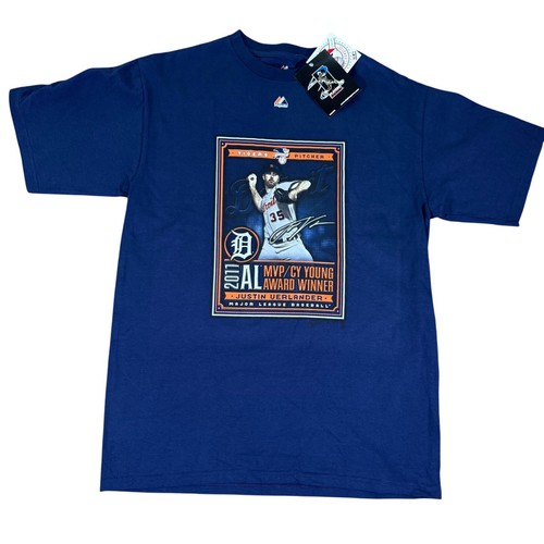 Justin Verlander 2011 AL MVP Cy Young Tigers Shirt Majestic L NWT MLB ...