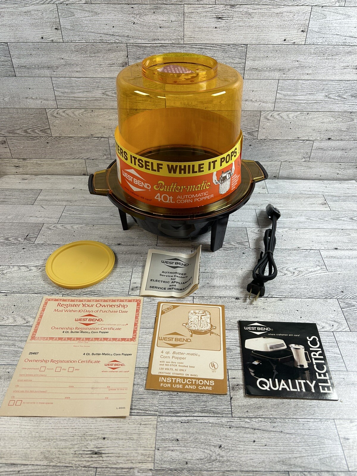 Vintage WEST BEND Butter-Matic 4Qt. Corn Popper" #25467 Popcorn Maker ...