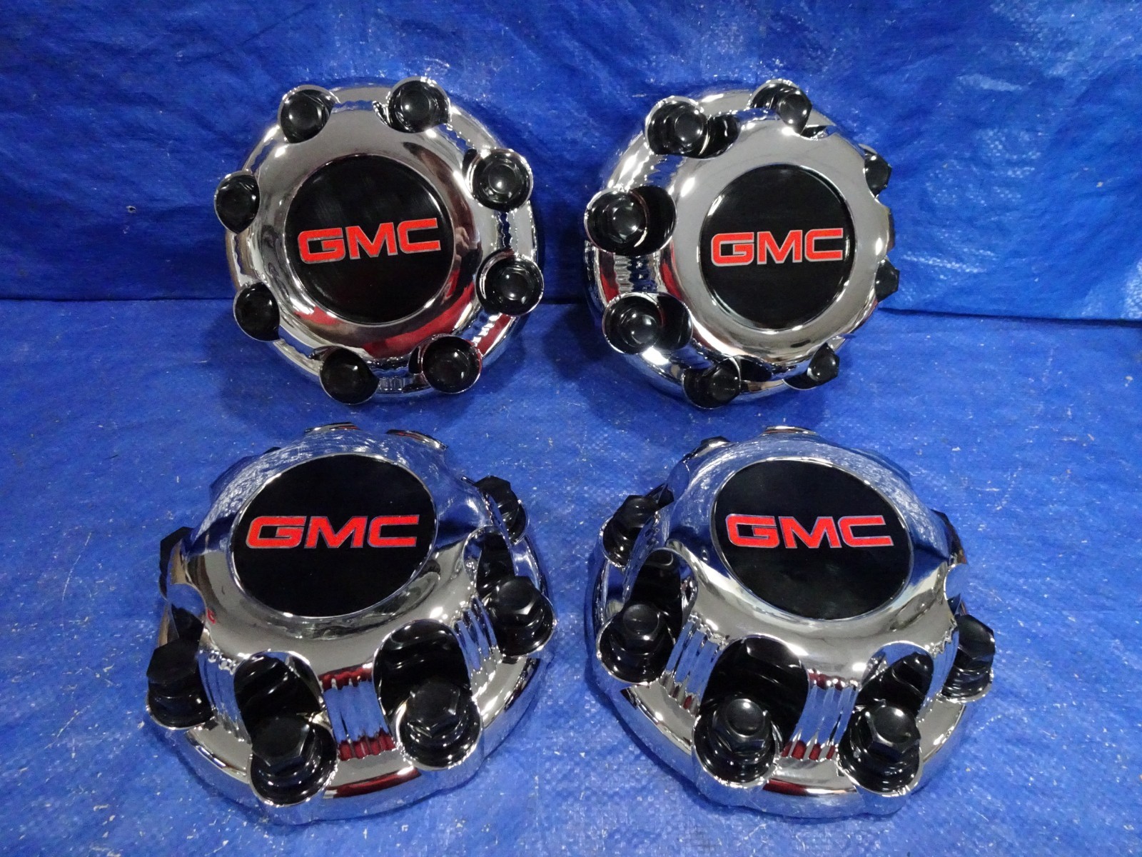 99 - 08 GMC Sierra Yukon Van 2500 alloy wheel Chrome Center Caps 8 Lug ...