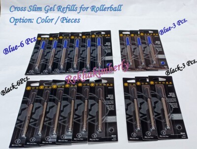 Cross Pen Refill 8910 Slim Gel Rollerball 0.7mm Option:Black or Blue ...