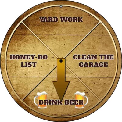 Drink Beer Novelty Round Circular Metal Sign 8" Home Garage Wall | eBay