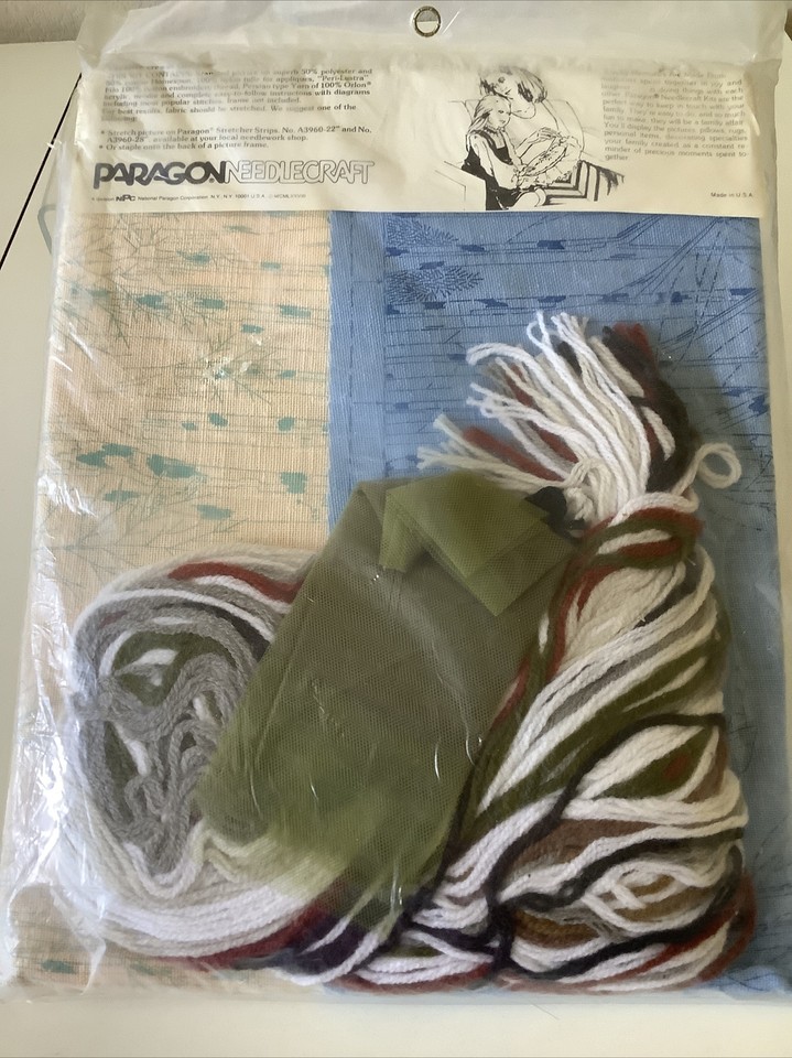 Vintage 1978 Paragon Crewel Stitchery Kit Majestic Birches Canada Geese ...