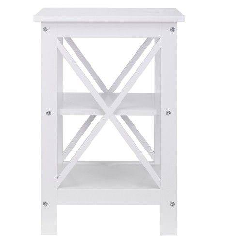End Table Furniture X-Design White Sofa Side Storage Shelf Living Room ...