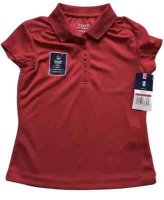 Izod Red Performance Approved Schoolwear Short Sleeve Polo Girls Size ...