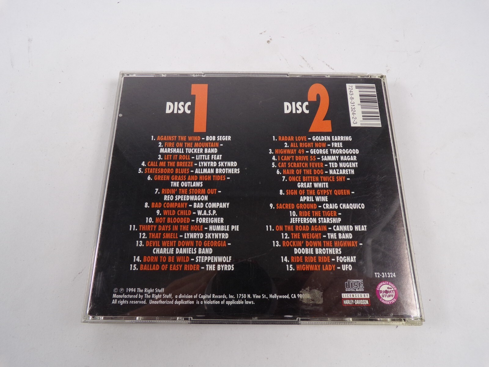 Motor Harley Davidson Cycles Road Songs 2 Discs Against The Wind Bob ...