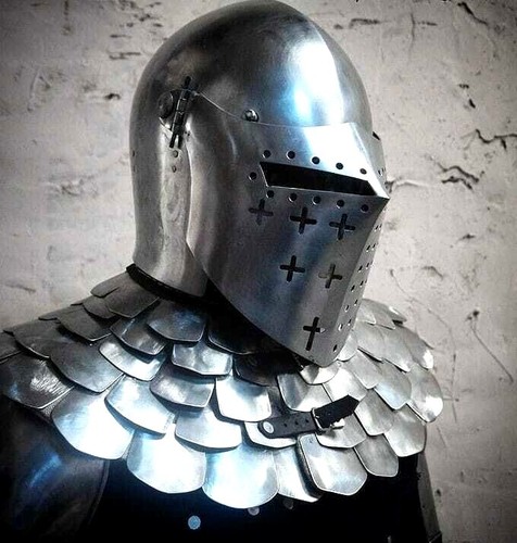 Medieval Bascinet Armor Helmet Handmade griffon Metal Helmet W/ Neck ...