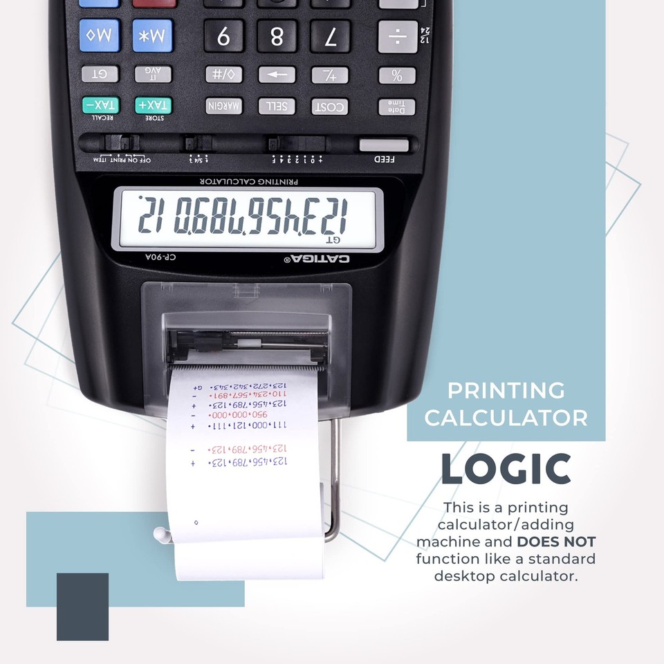 New Upgraded 2025 Printing Calculator Adding Machine 10 Key, Desktop ...