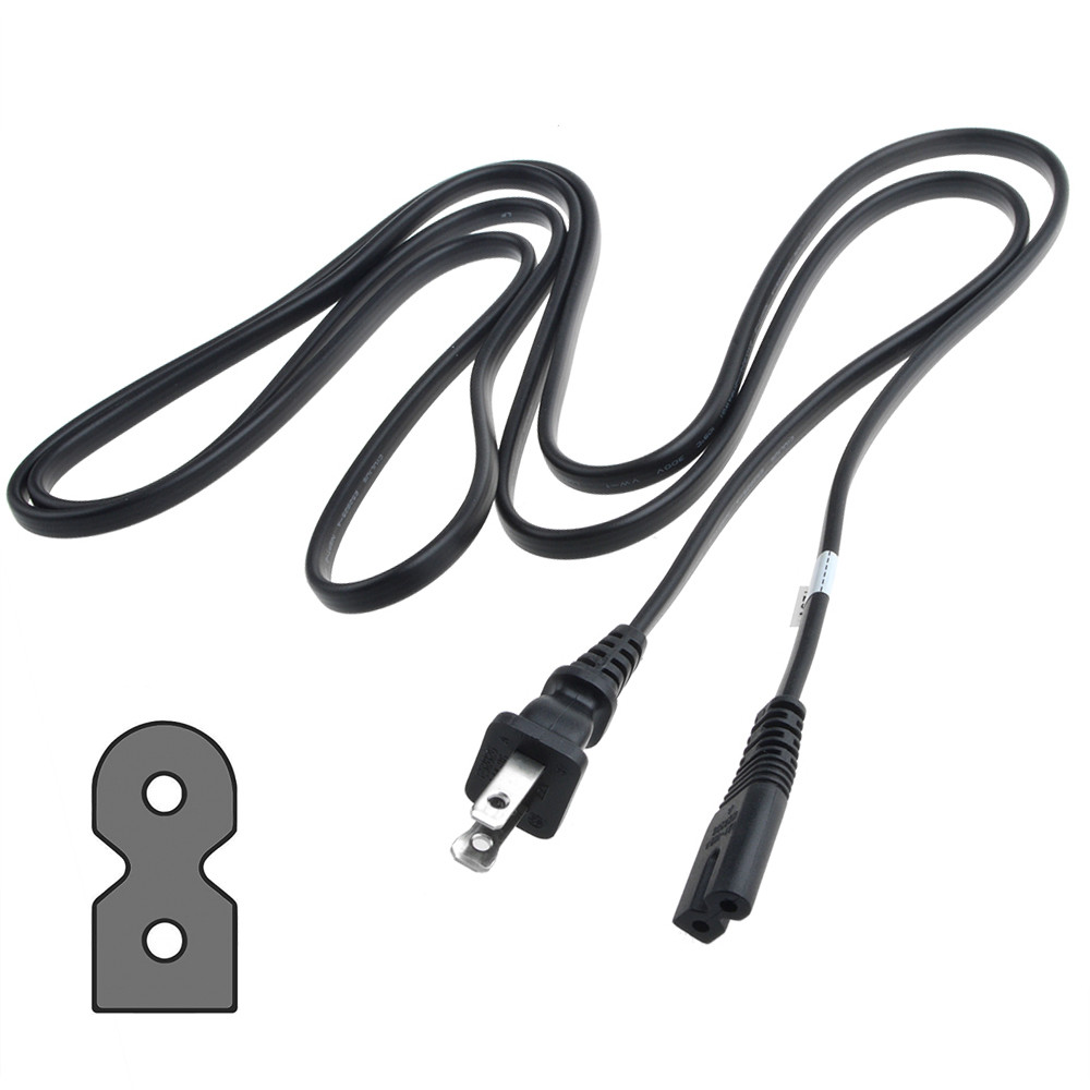 6ft 2-Prong Power Cord Flat prong for Sony ZSS41P ZS-Y3 D10 D50 H10CP ...