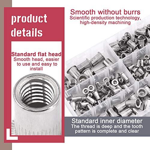 SAE Stainless Steel Rivet Nuts Threaded Insert Rivnuts (Assortment Kit ...