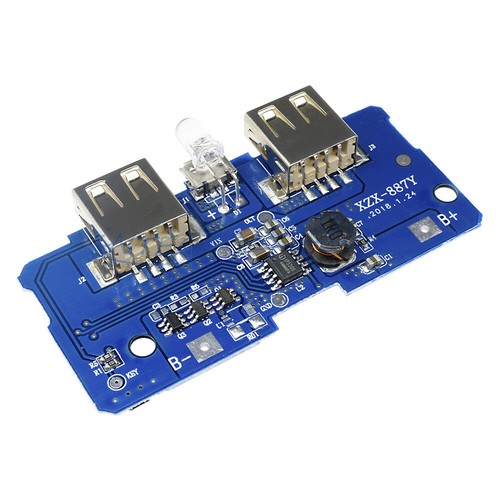 5V 2A Power Bank Mobile Charger Dual USB Circuit Board Step-Up Module ...
