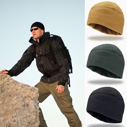Hat Bonnet Windproof Fleece Hats Skullcap Hiking Caps Military Tactical ...