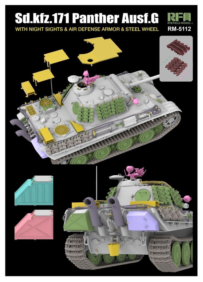RYEFIELD MODEL RFM RM-5112 1/35 German Medium Tank Sd.Kfz.171 Panther ...