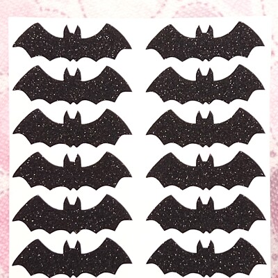 Black with Silver Glitter Bat Stickers! - Choose a Size - Cute for ...
